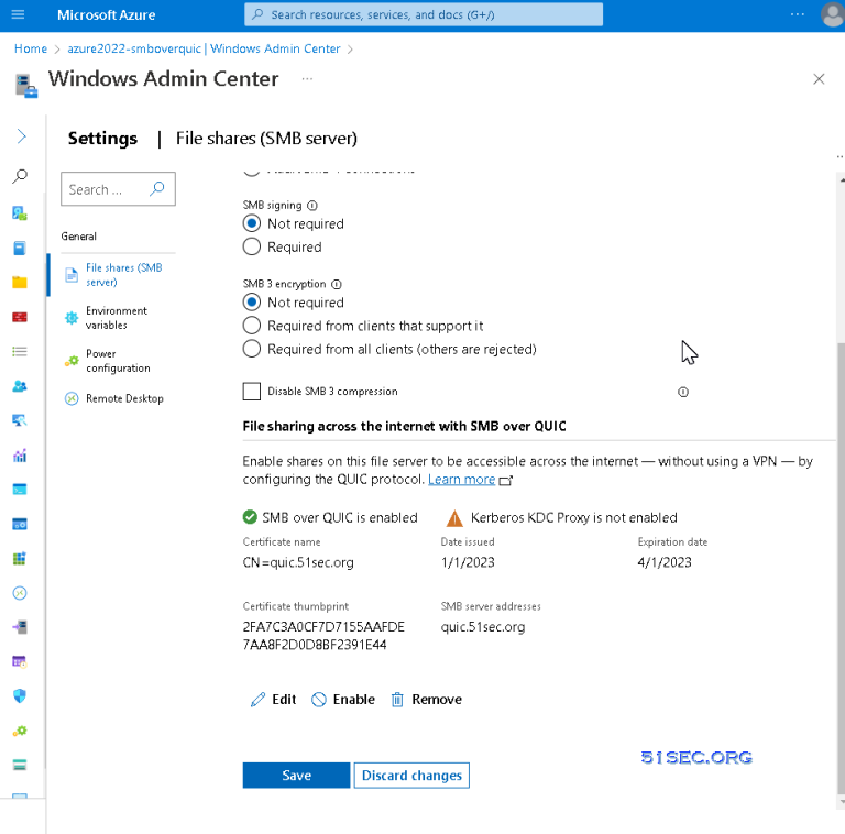Azure QUIC Configuration Guide | Visuality Systems